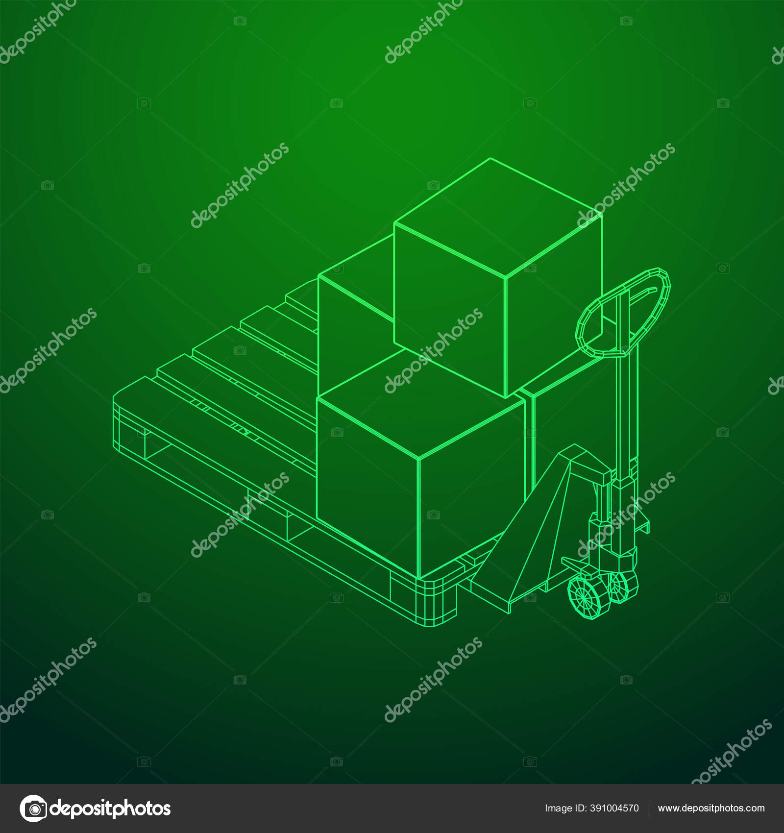 Angkat dongkrak tangan. forklift manual. Vektor Stok oleh ©newb1 391004570