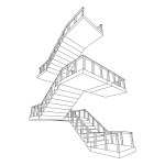 Drawing Stairs Stairway Top View Sectional View Architectural Set Stock ...