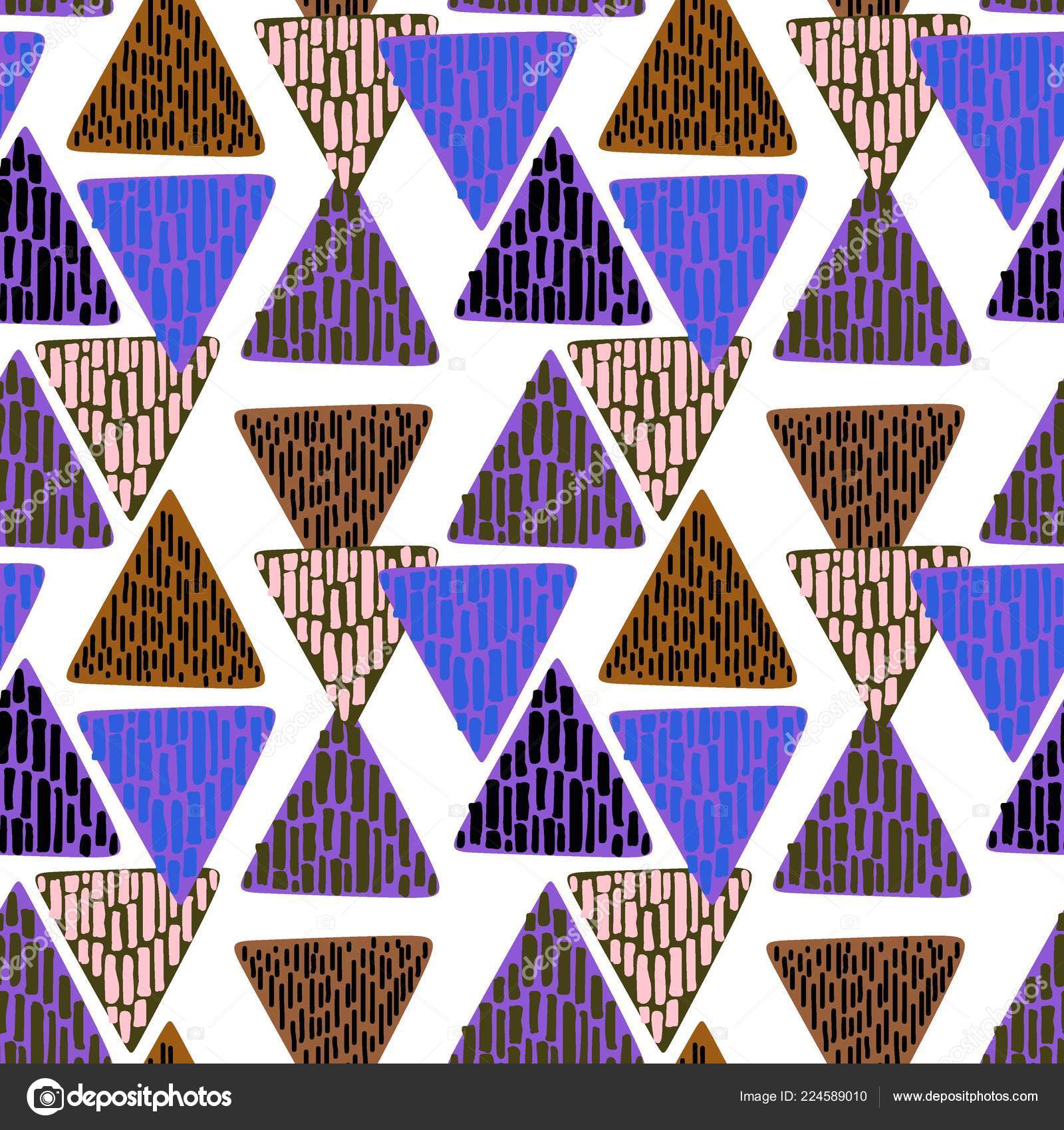 Children Drawing Style Triangle Geometric Pattern — Stock Vector ...