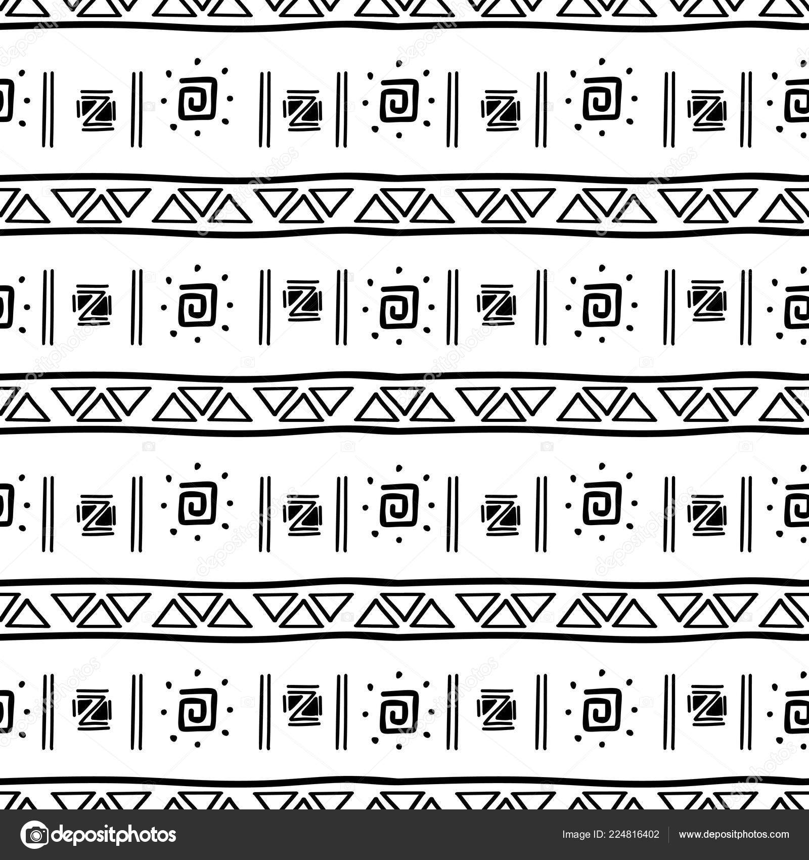 Black And White Aztec Print