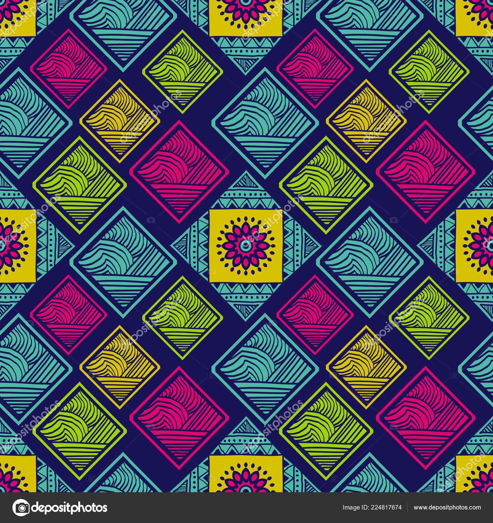 Tribal Patterns Colorful Wallpaper