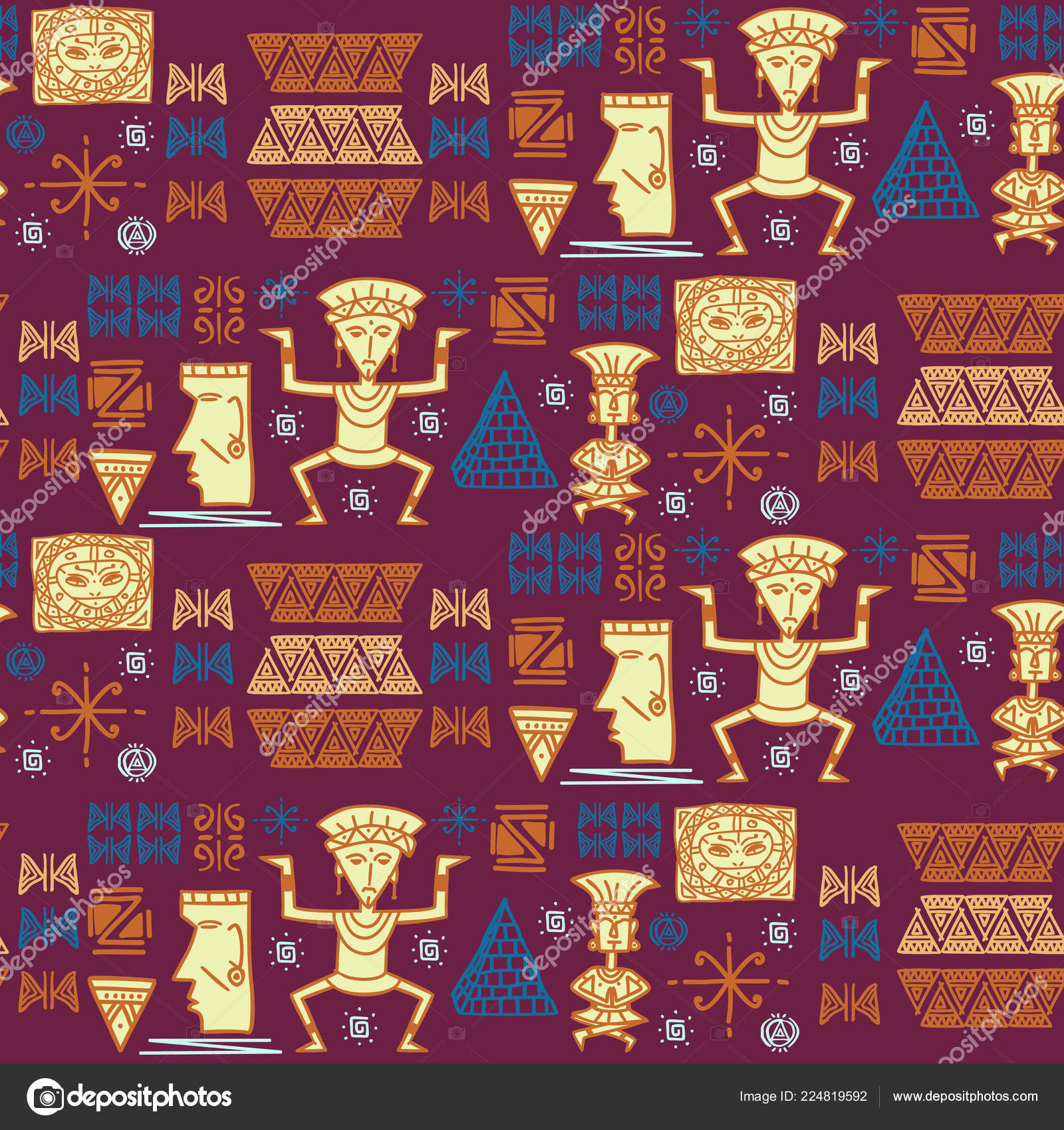 Aztec Tribal Designs Wallpaper