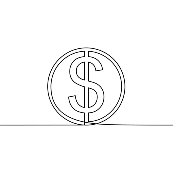 Continuous one line drawing of dollar symbol. Minimalism and simplicity ...