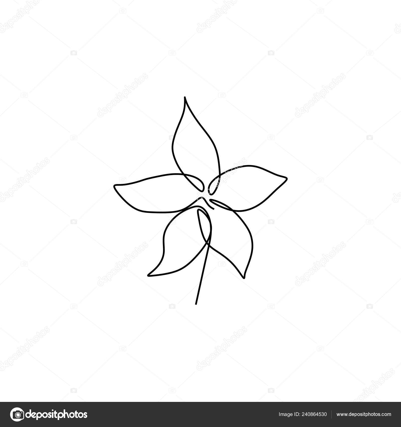 Continuous Line Art Drawing Minimal Flower Hand Drawn Vector ...
