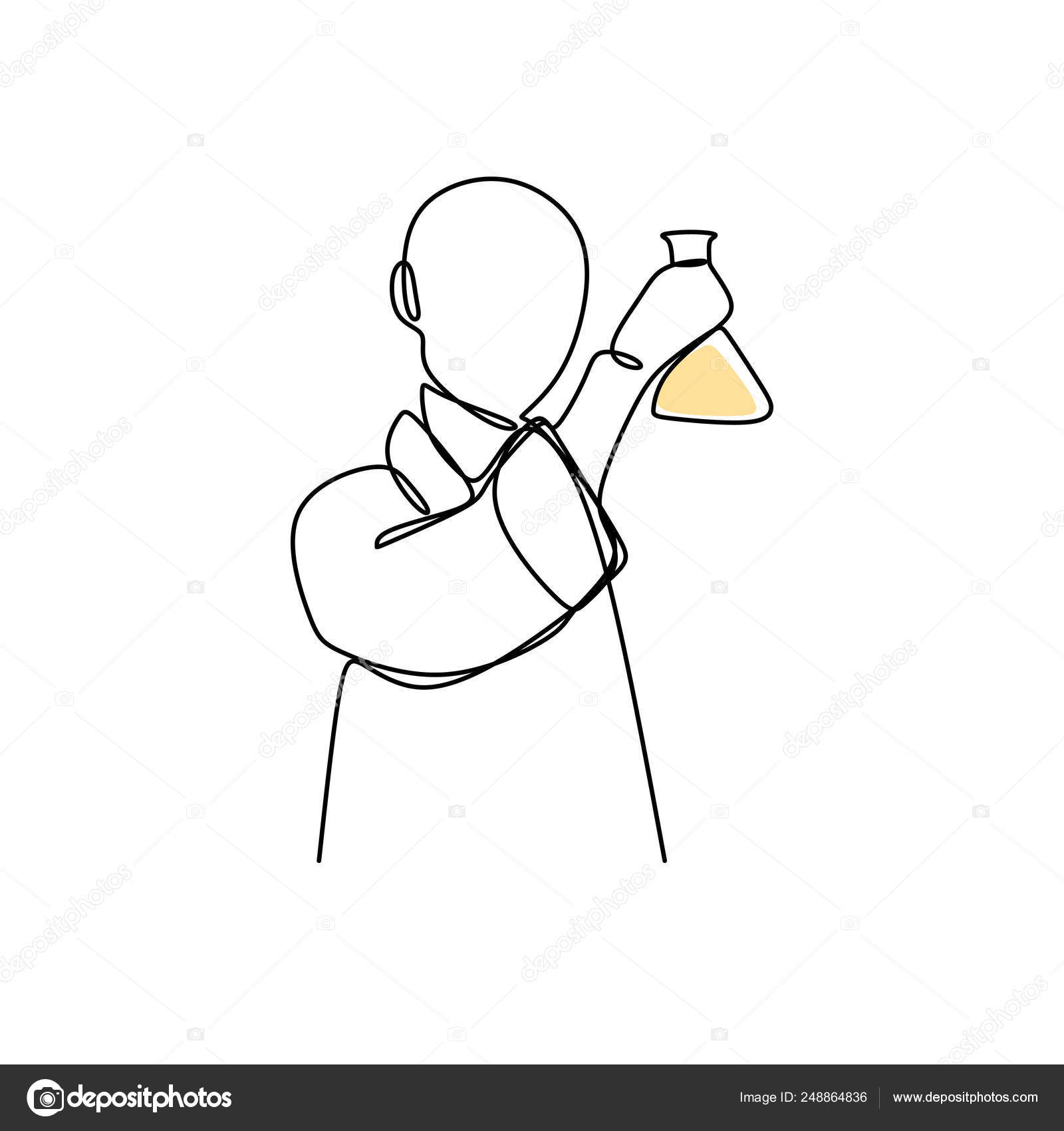 Person Test Chemical Reaction Continuous Line Art Drawing Vector ... Person Test Chemical Reaction Continuous Line Art Drawing Vector ...