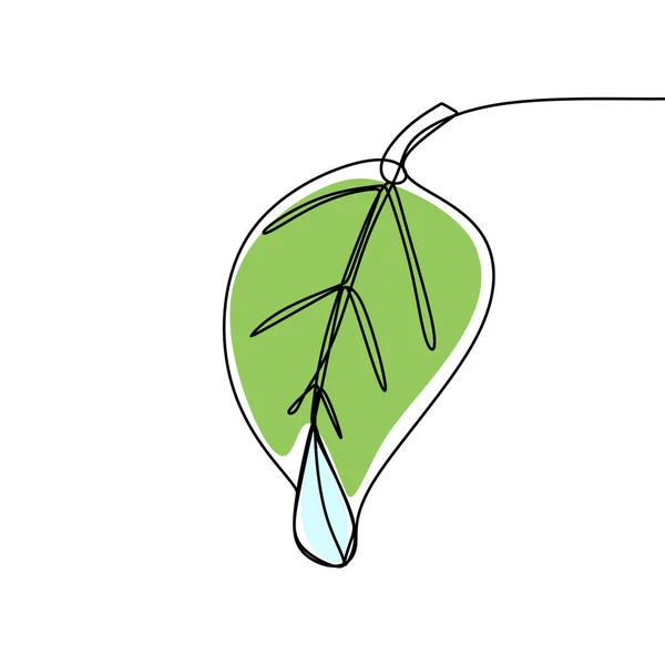 Green Leaf Line Drawing