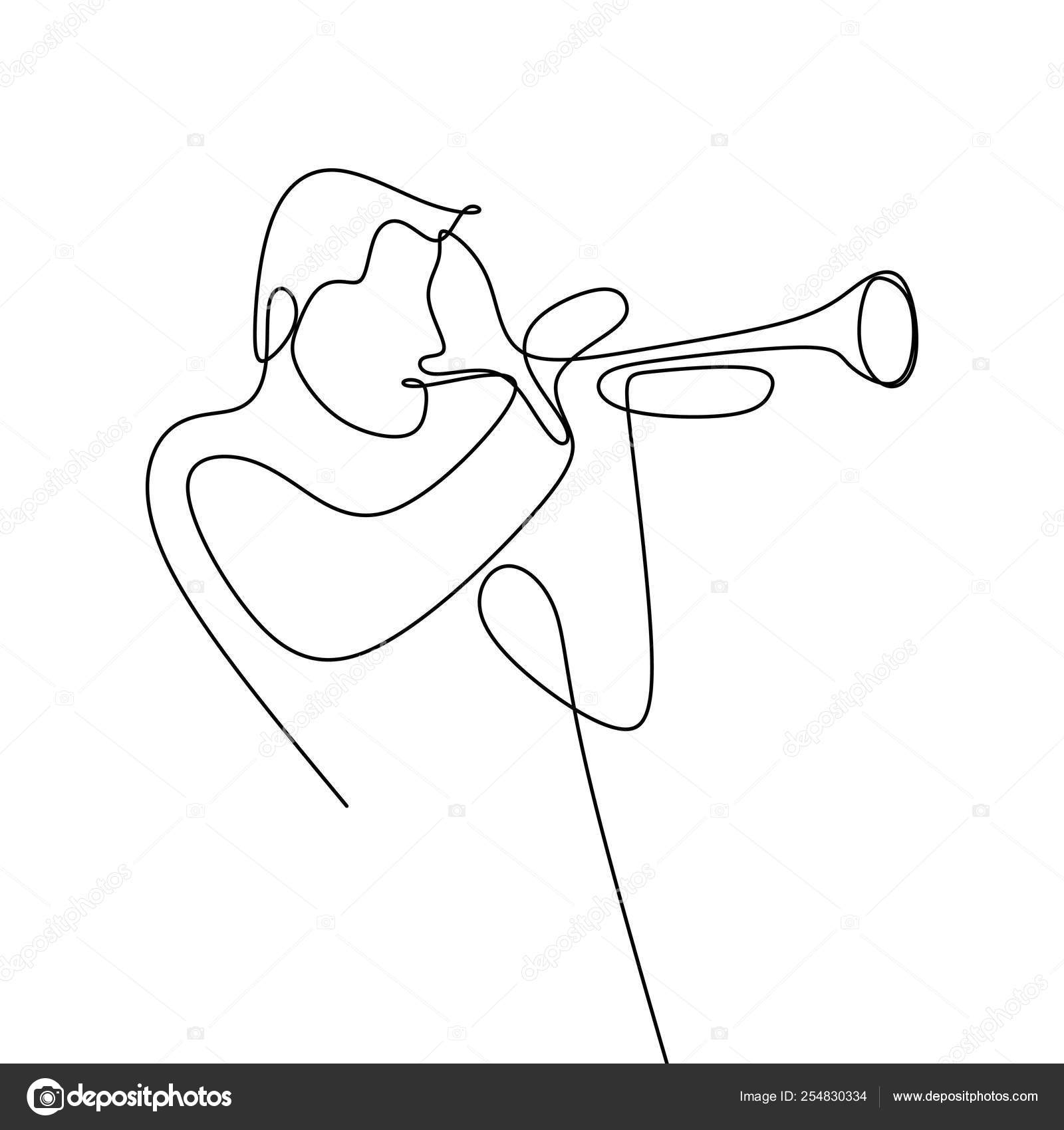 Trumpet Player Drawing