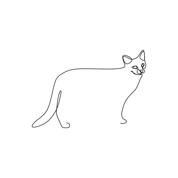 Continuous Line Drawing Cute Cat Cat One Line Drawing Minimalist Stock Vector Image by ...
