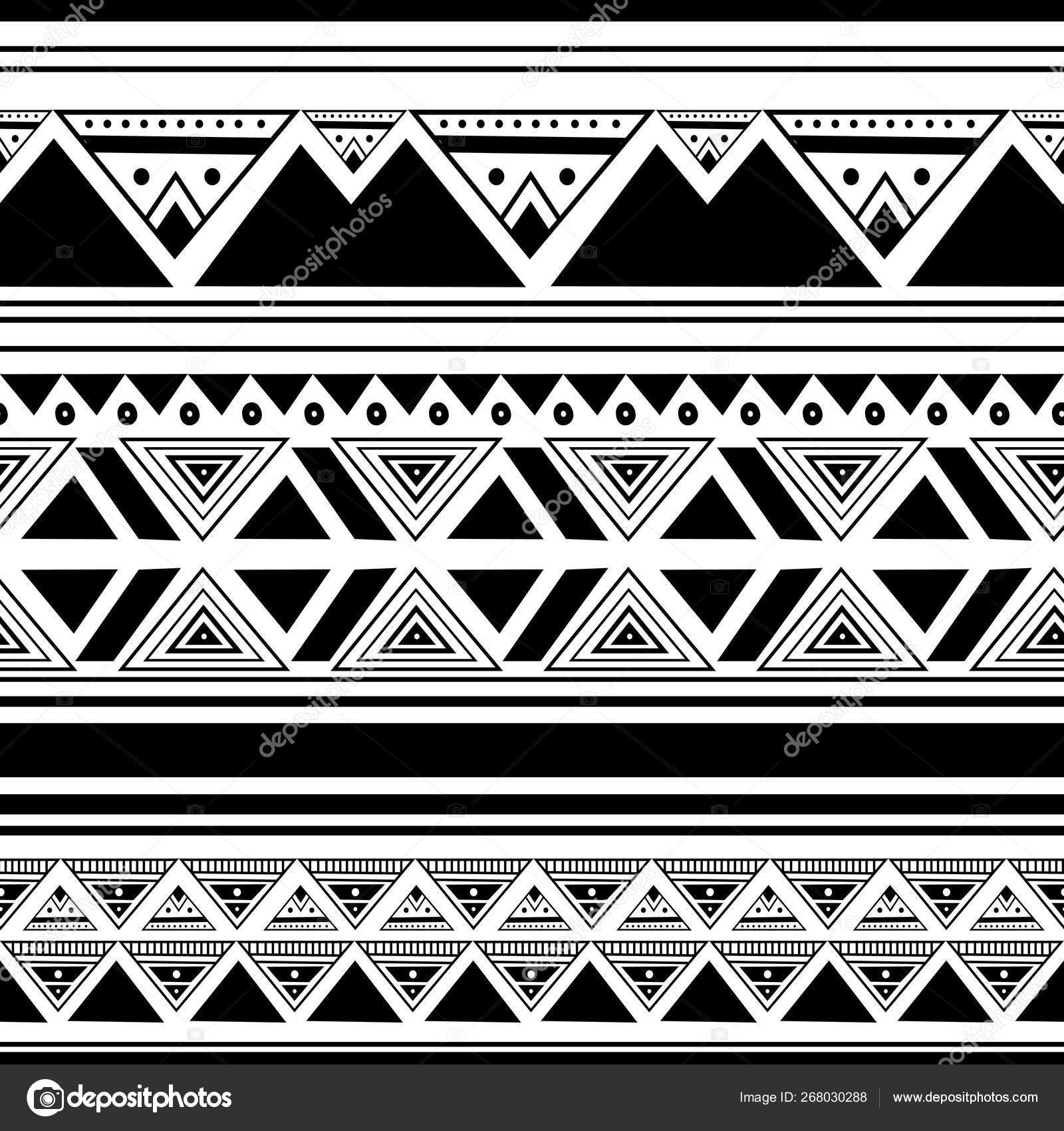 African Pattern Black And White