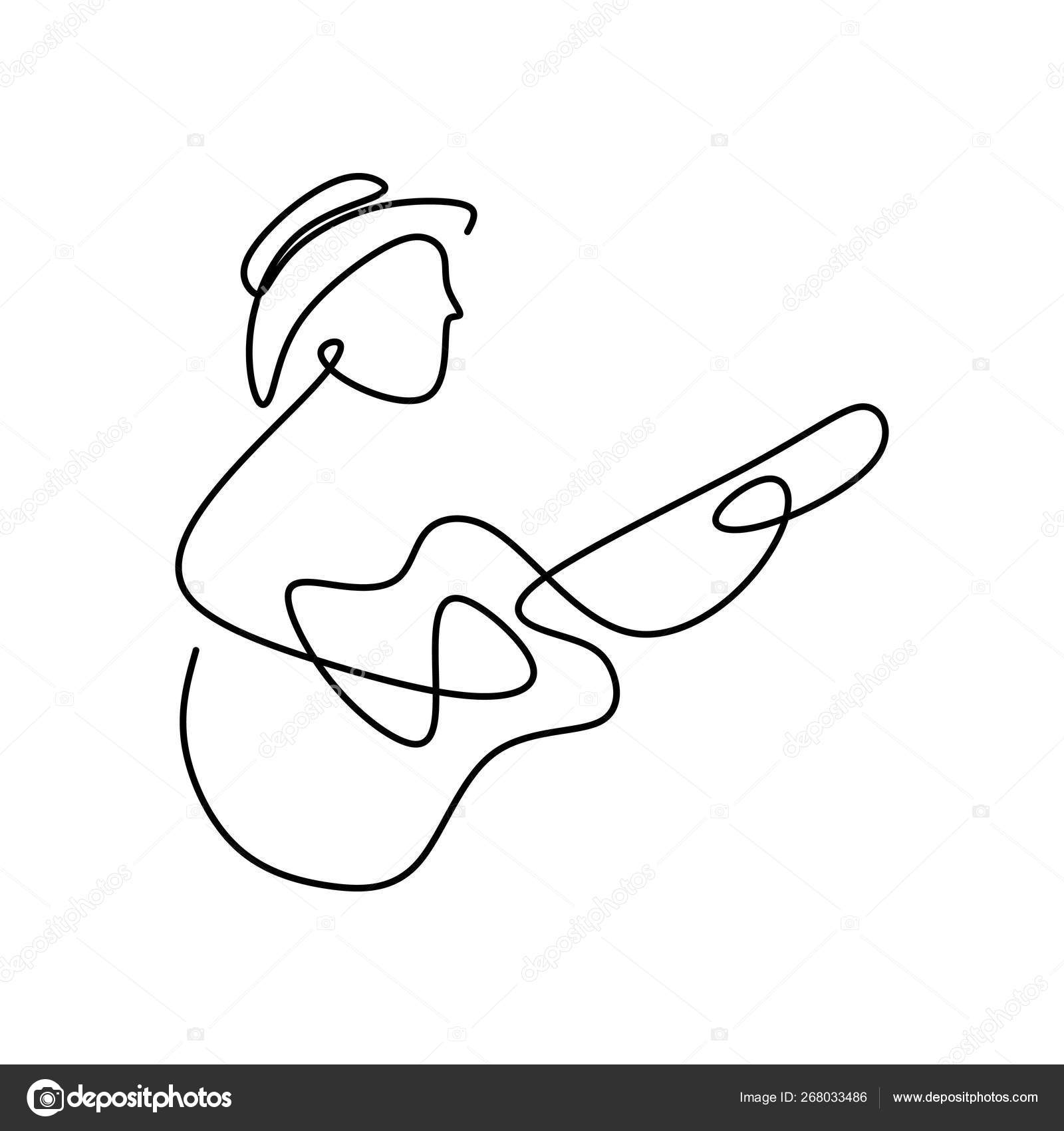 Classical Guitar Player Drawing