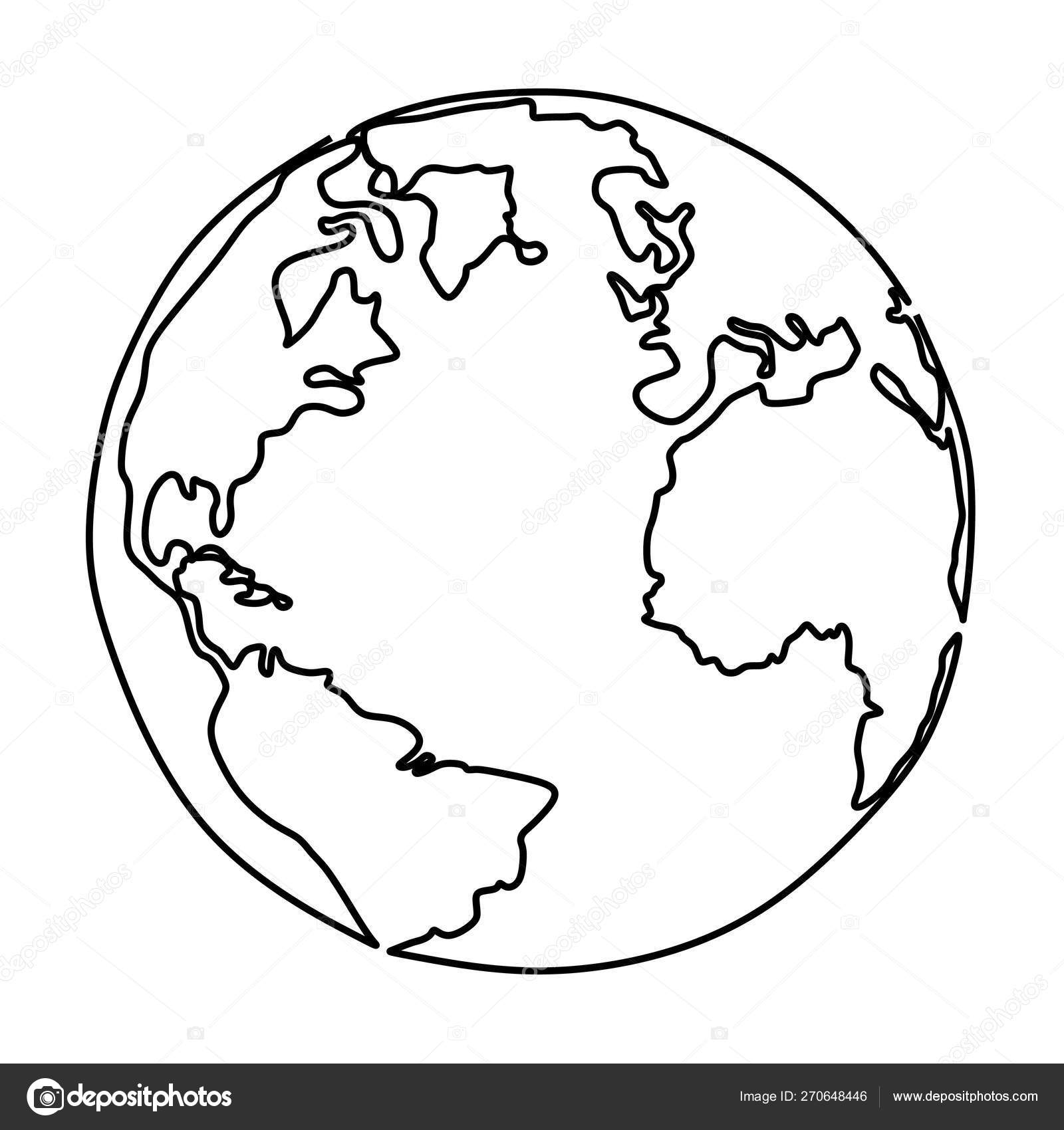 One line drawing of earth minimalist design Stock Vector by ©ngupakarti ...