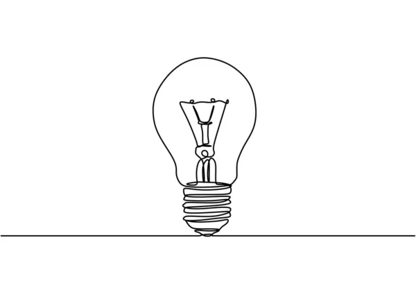 One line drawing light bulb symbol idea and creativity isolated on ...