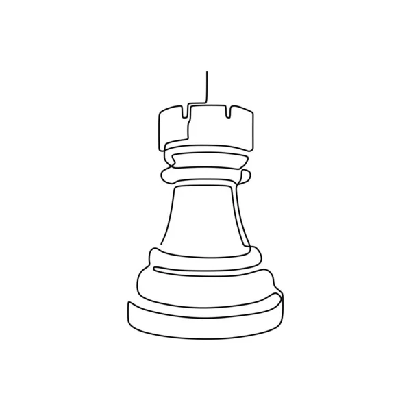 Continuous one line drawing of chess pieces minimalist design isolated ...