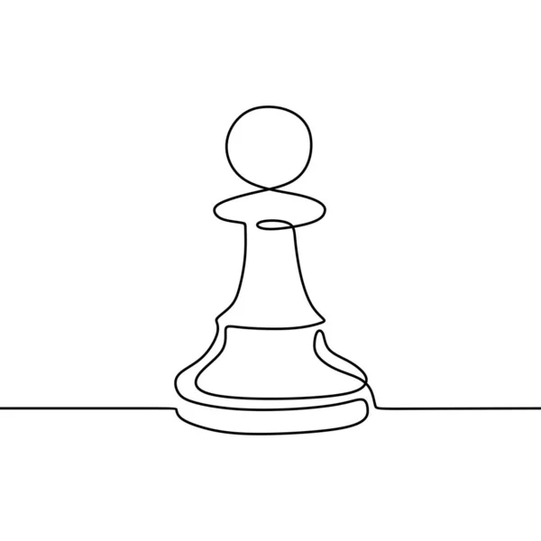 Continuous one line drawing of chess pieces minimalist design isolated ...