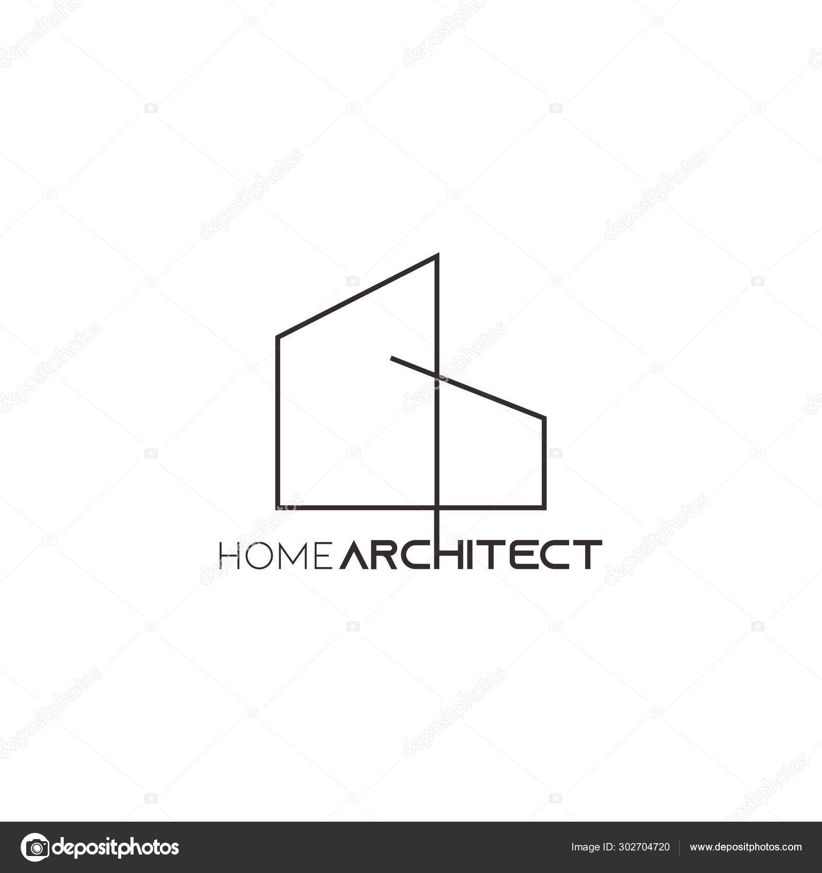 Simple architect logo icon with modern home symbol vector illustration ...