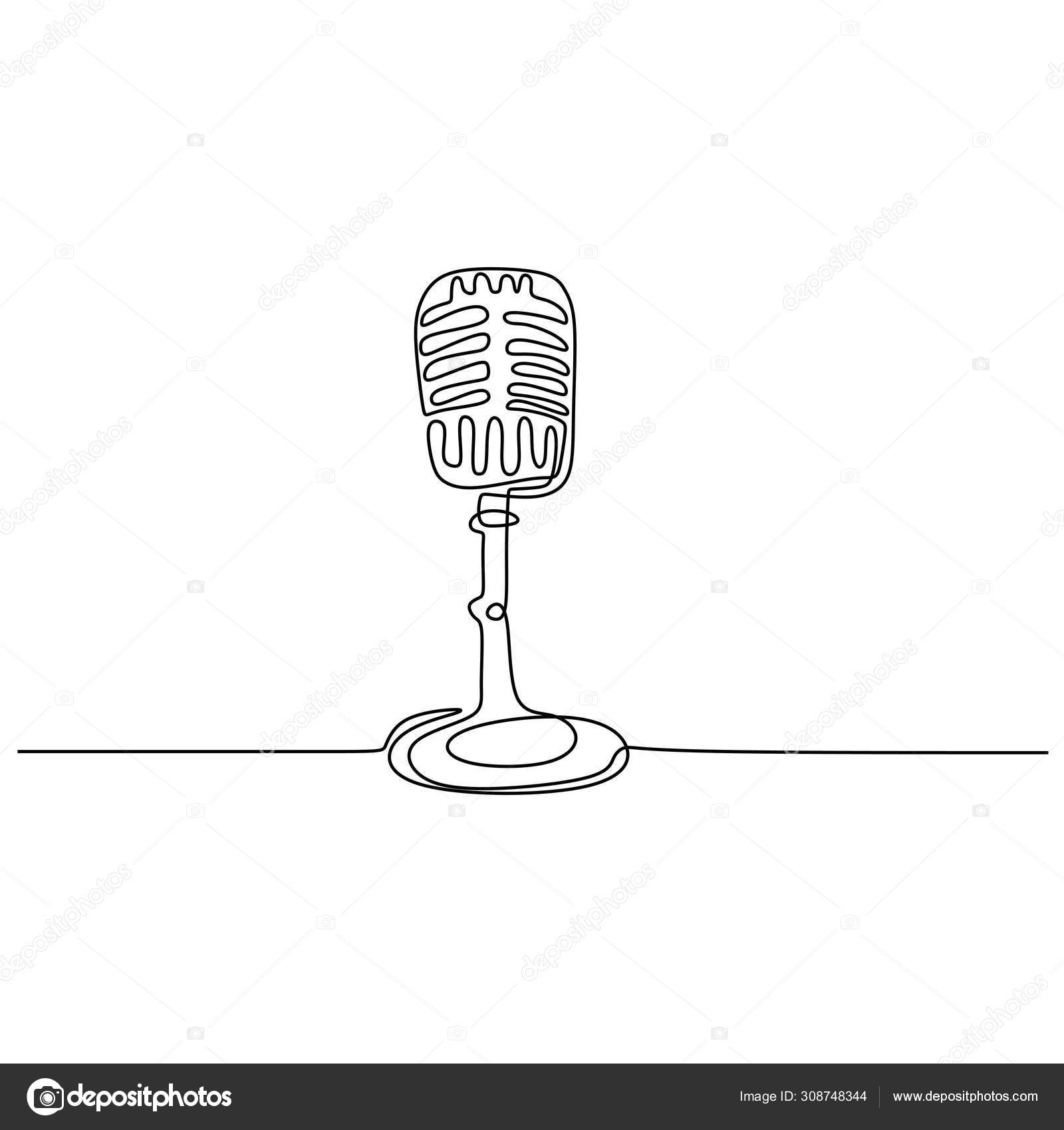 How To Draw A Microphone