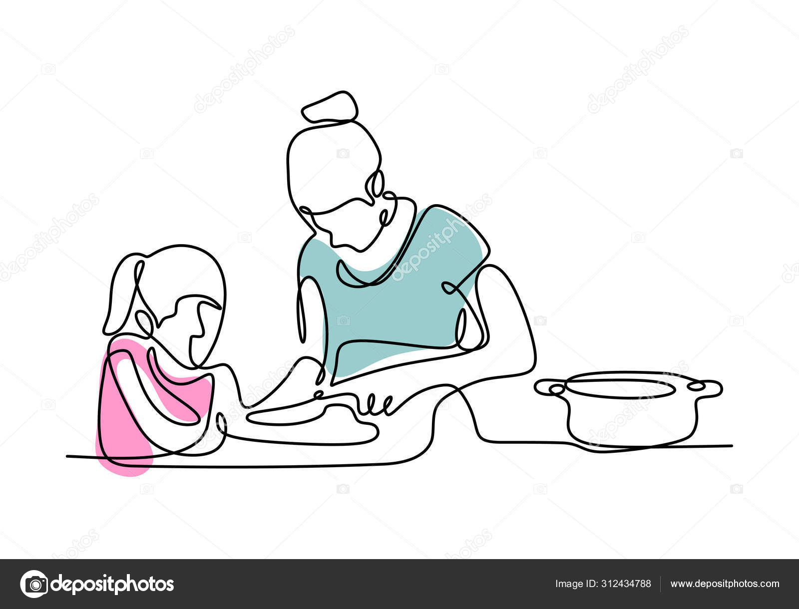 Animert Mor Som Lager Mat