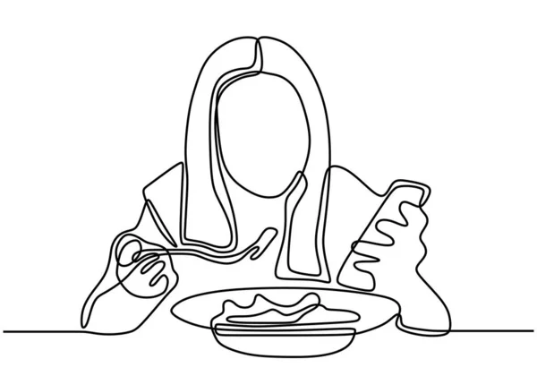 Continuous one line drawing of chef cooking vector illustration. Making ...