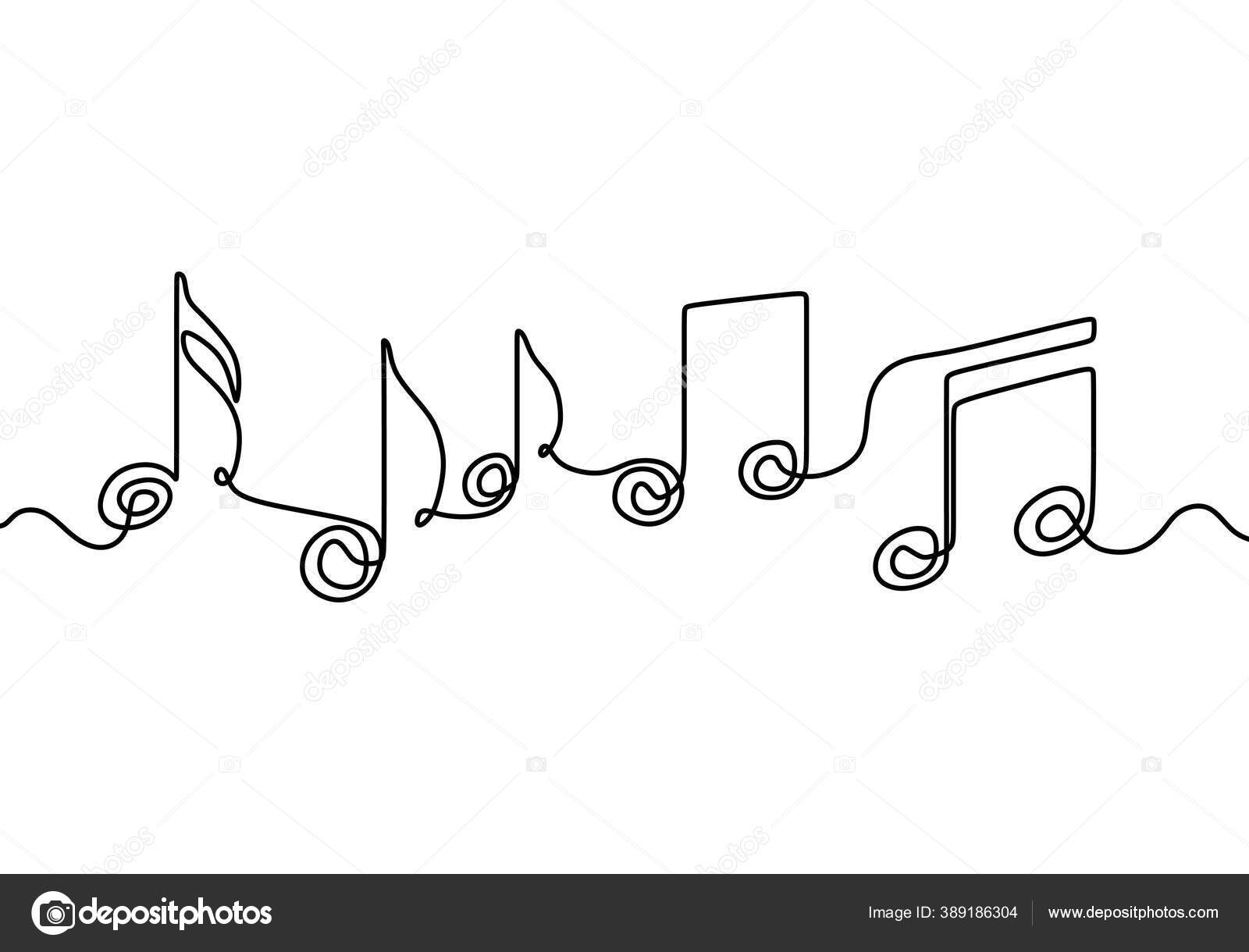 Single Black Music Notes