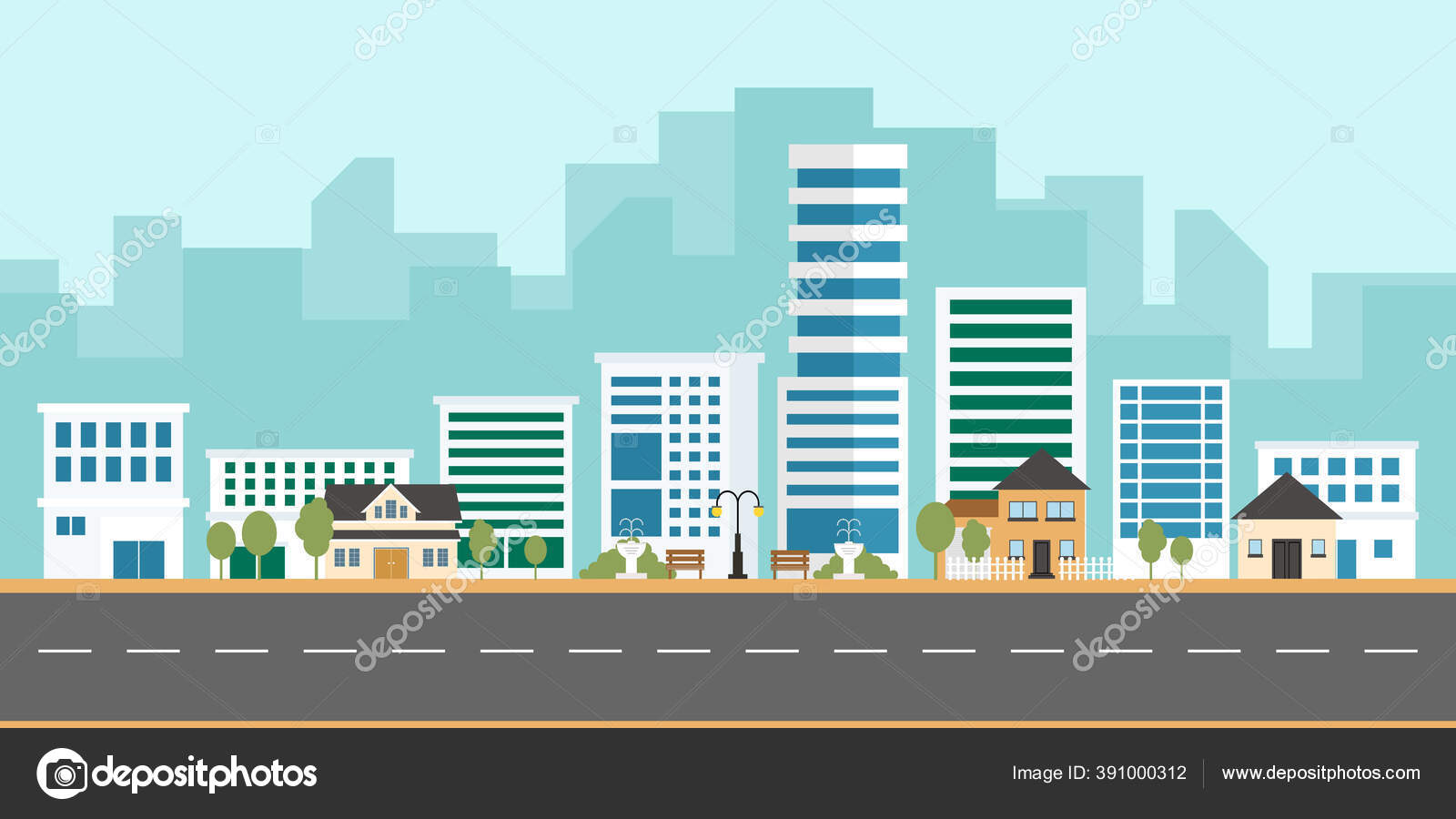 Horizontal Road Cartoon