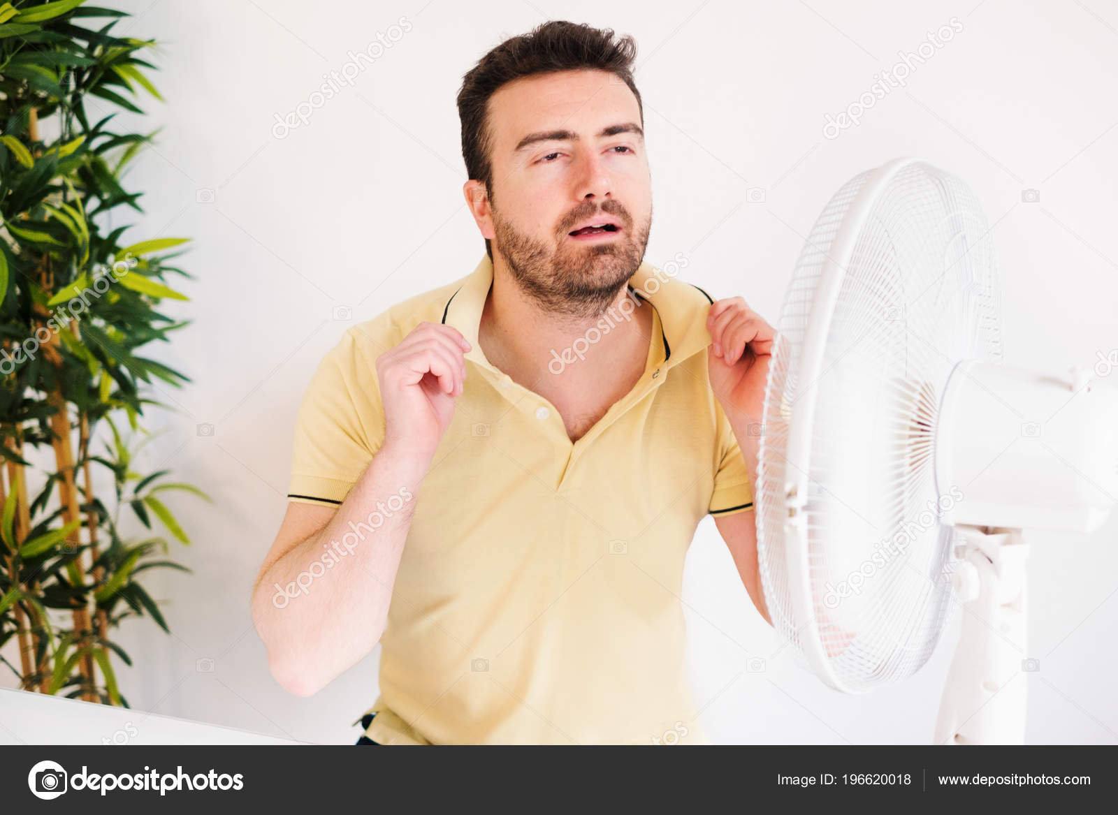 Young Man Sweating Because Summer Heat Haze — Stock Photo © tommaso1979 ...