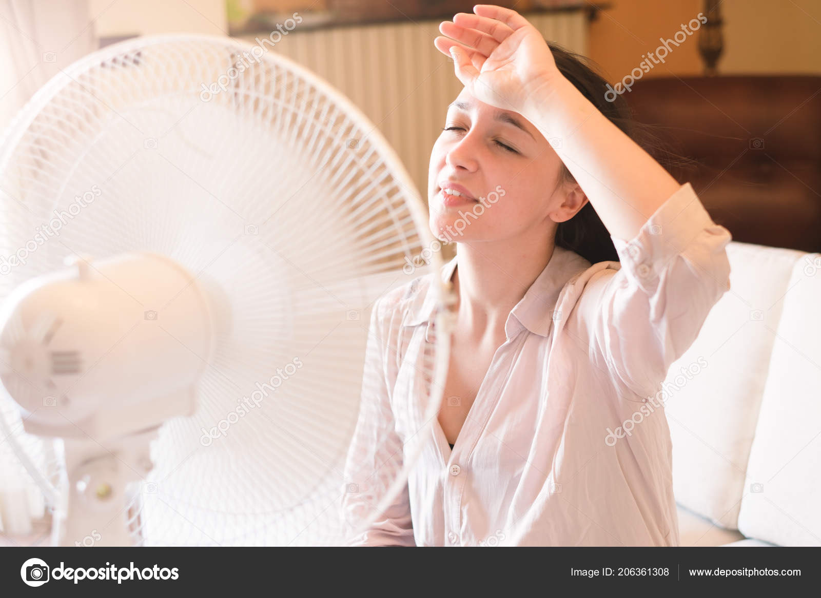 Woman Sweating In The Heat