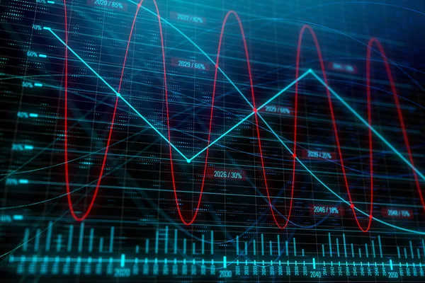 Abstract blue forex background with lines. Technology, future ...