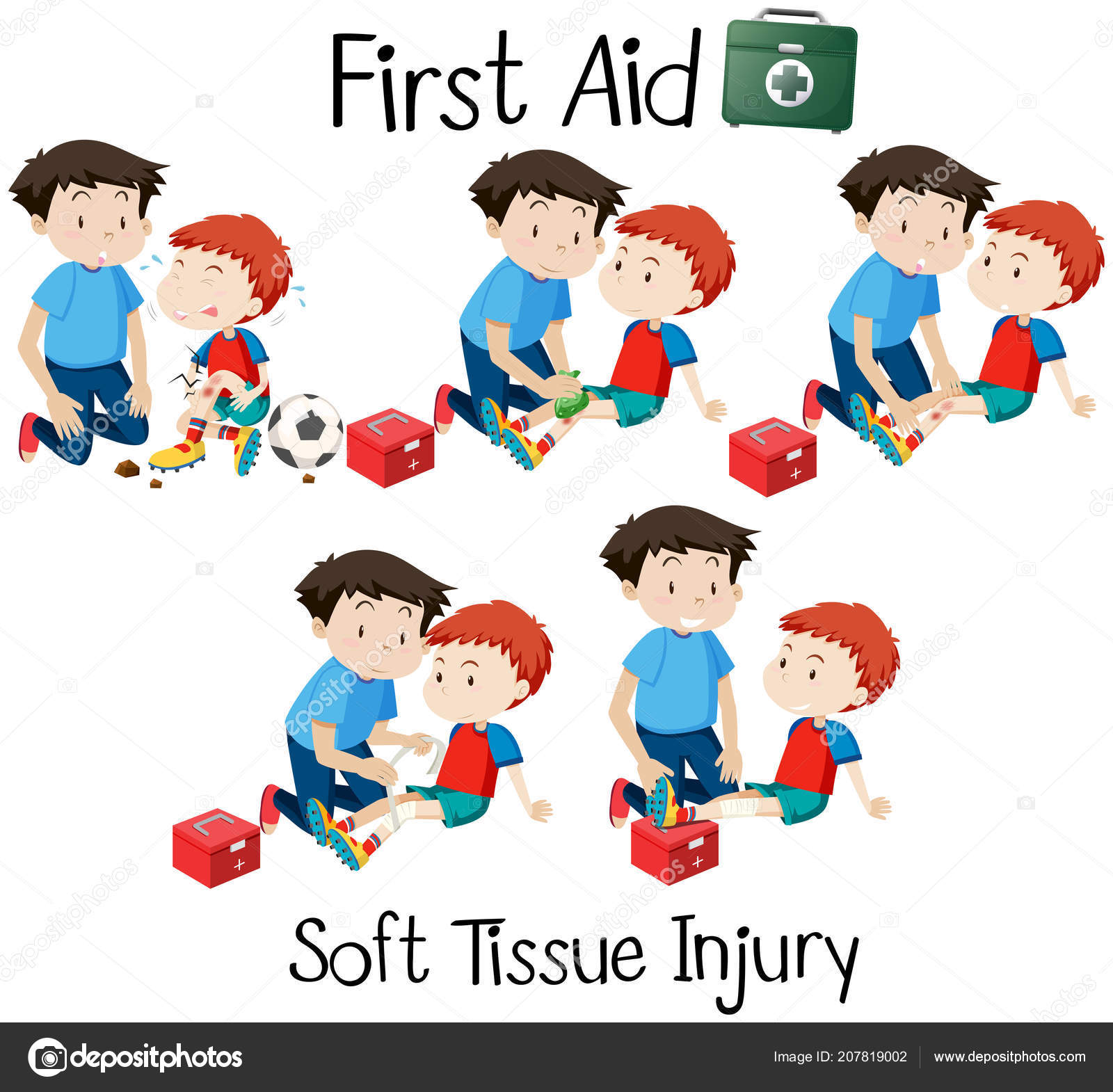 First Aid Soft Tissue Injury Illustration Stock Vector by ...