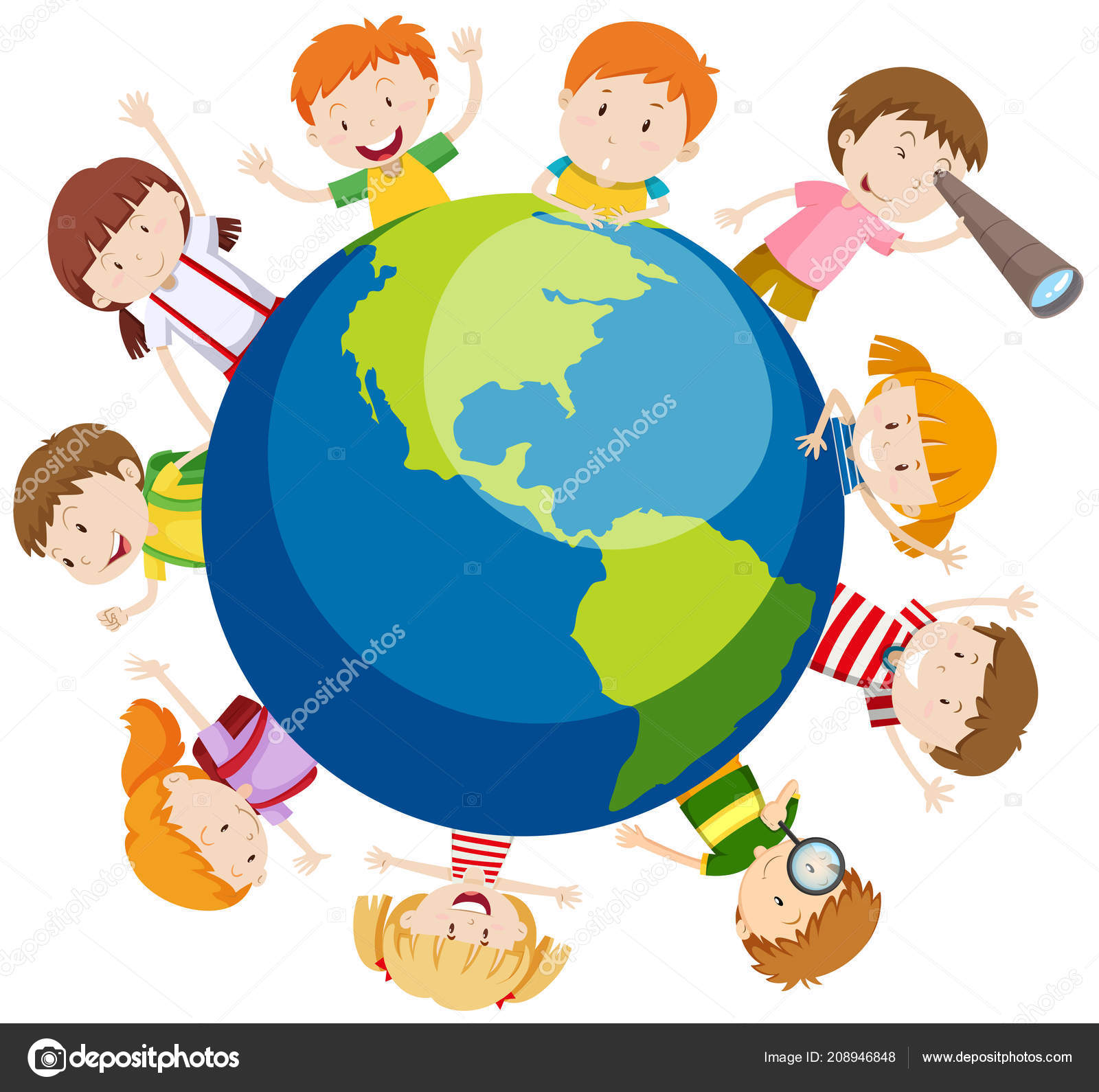 Children Globe Illustration Stock Vector by ©blueringmedia 208946848