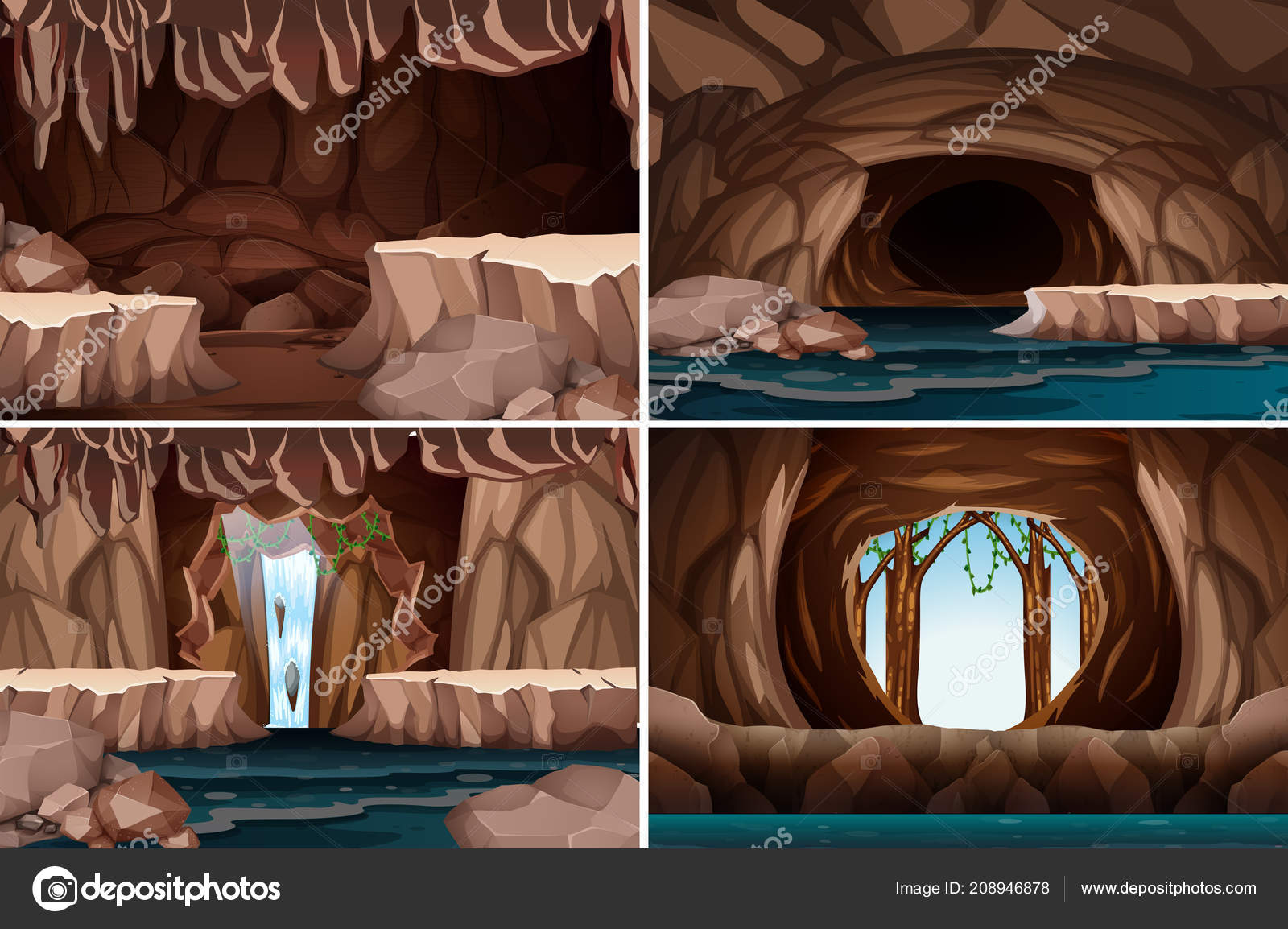 Set Nature Cave Illustration Stock Illustration by ©blueringmedia ...