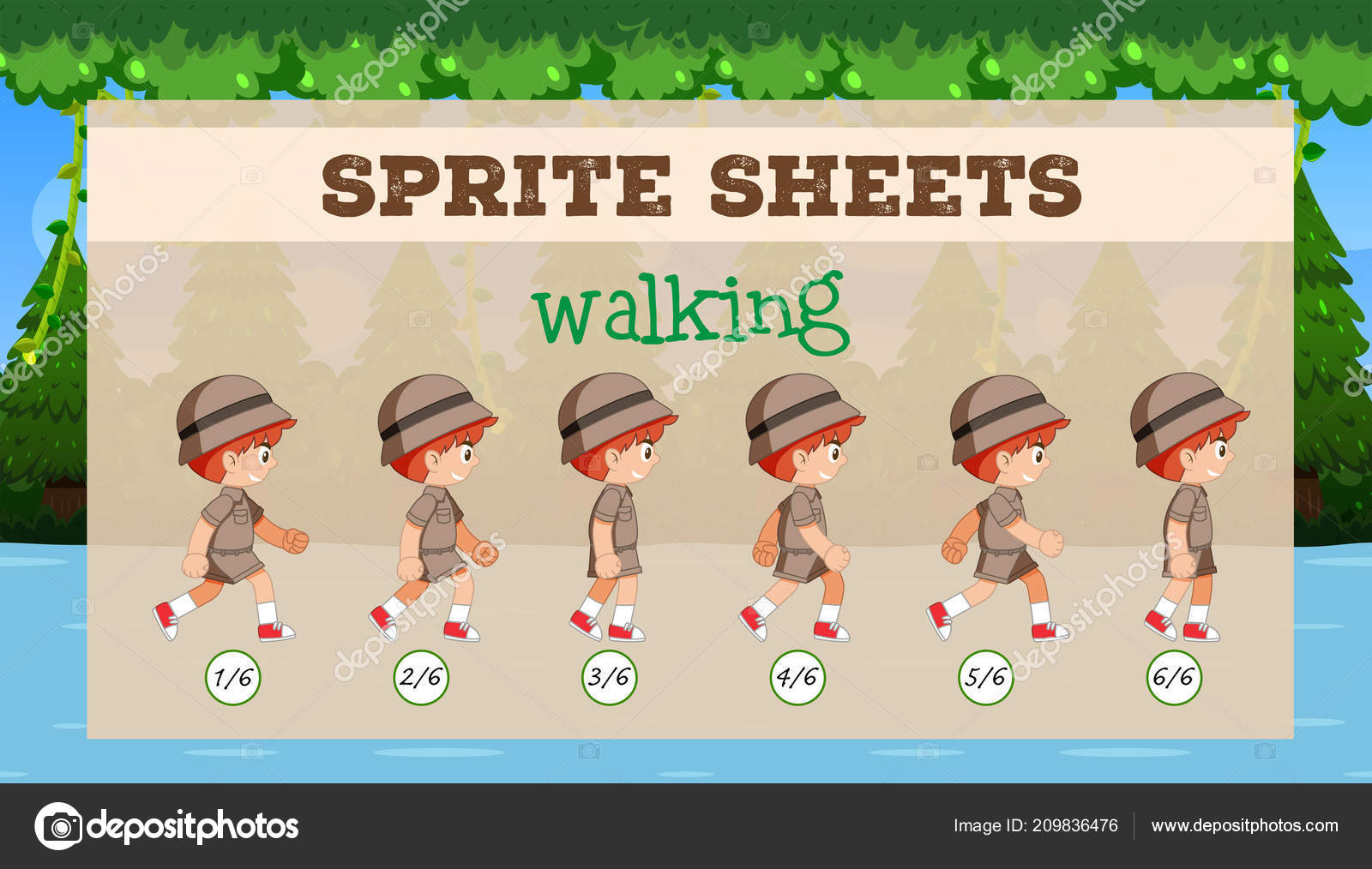 Sprite Sheet Walking Game Template Illustration Stock Vector by ...
