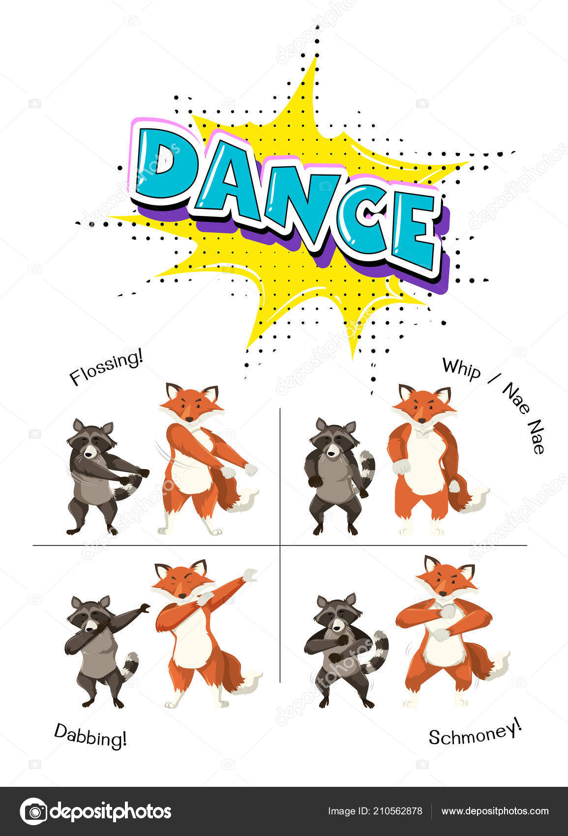 Cute Animals Dancing Concept Illustration Stock Vector Image by ...