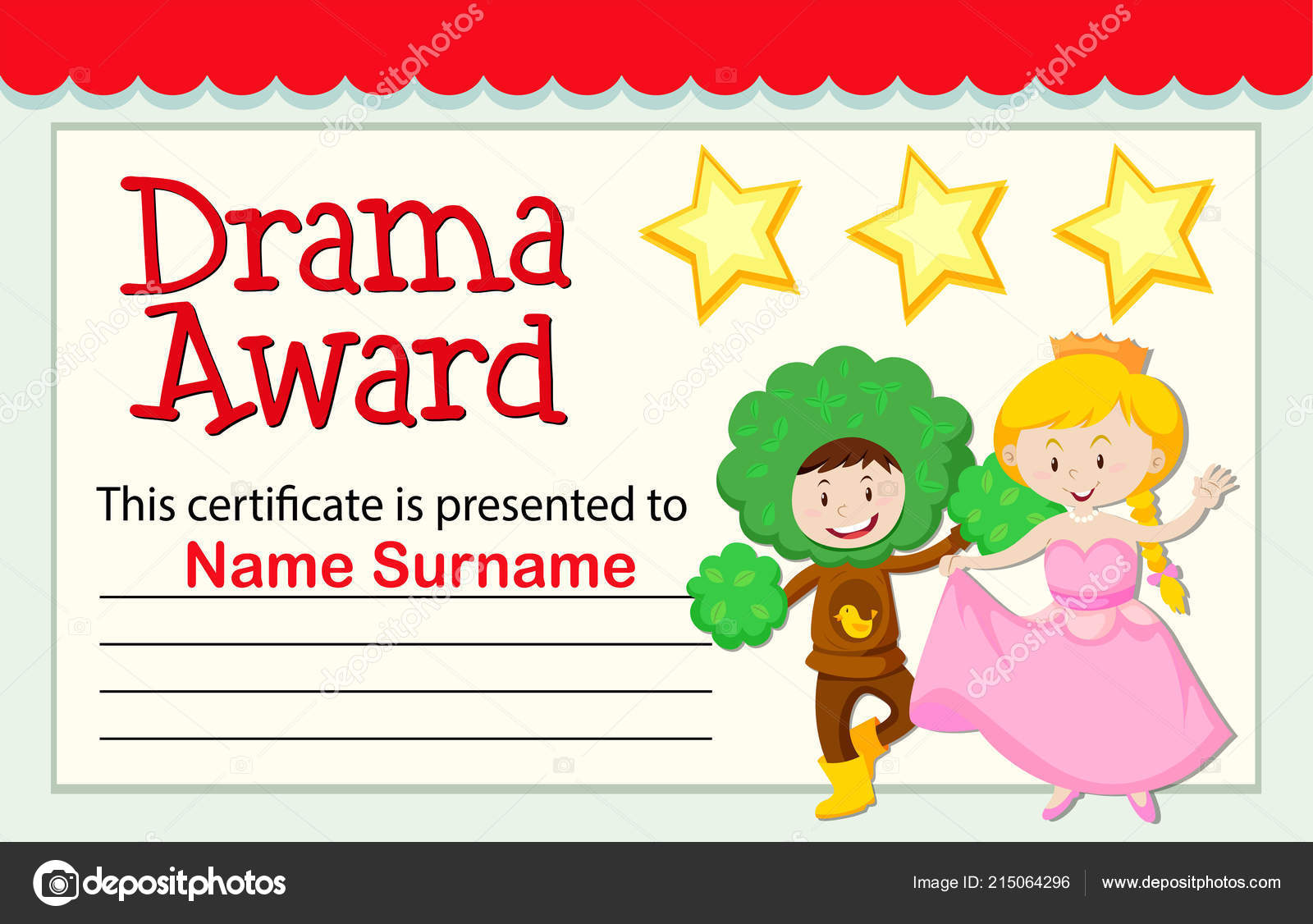 Drama Award Certificate Illustration Stock Vector Image by ...