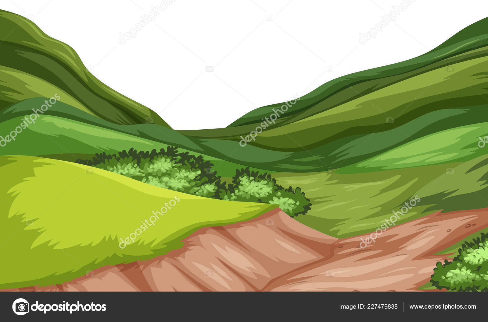 Naturaleza Colina Paisaje Vector Ilustración Vector de stock por ...