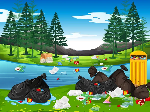 Litter Nature Landscape Illustration — Stock Vector © blueringmedia ...