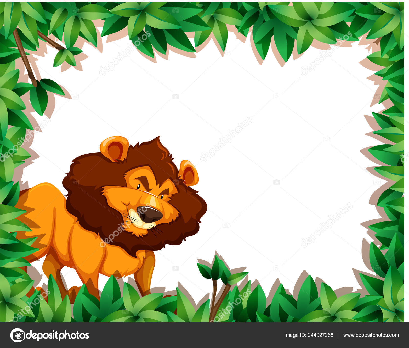Lion Nature Frame Illustration Stock Vector Image by ©blueringmedia ...