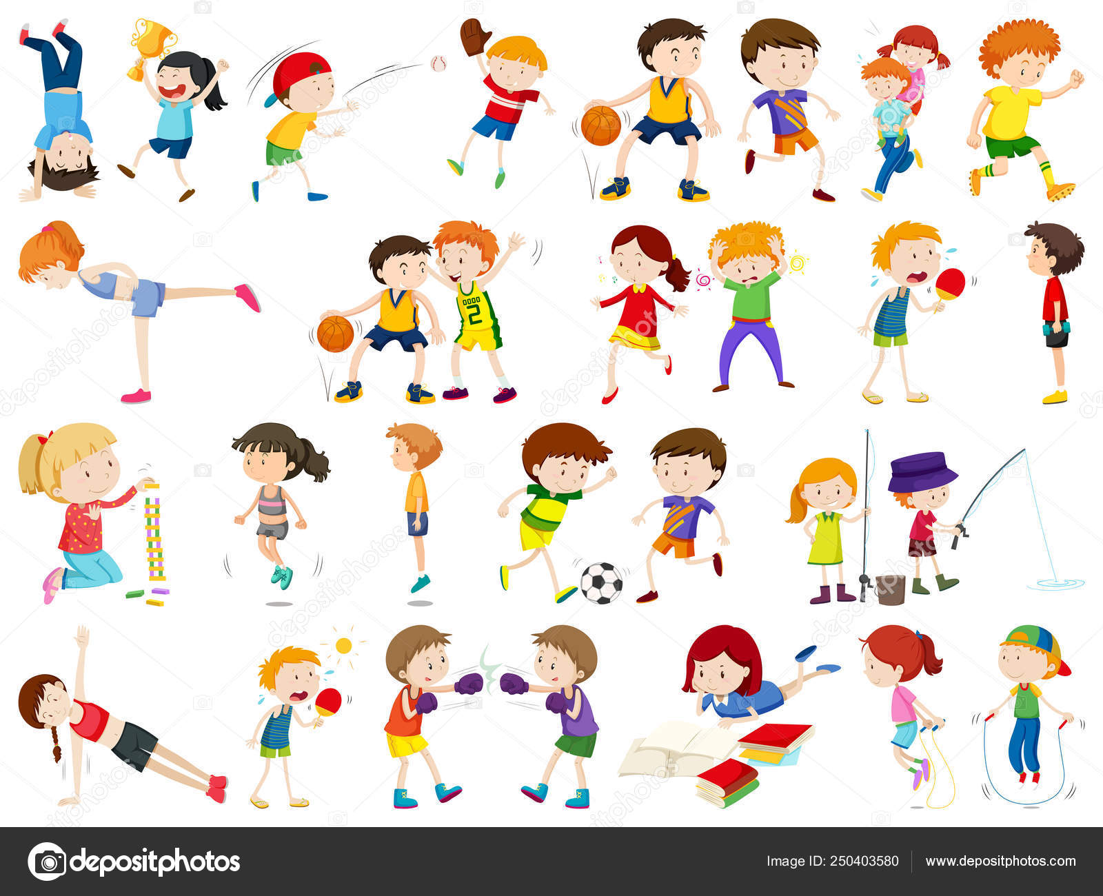 Image vectorielle Ensemble de personnes actives par ©blueringmedia ...