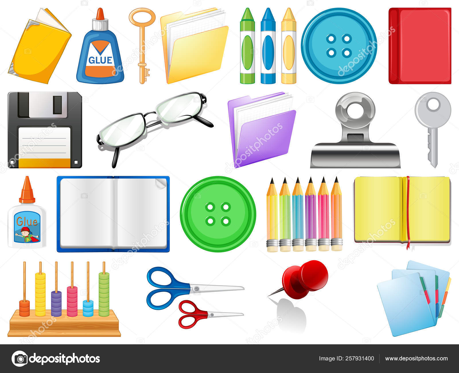 Set of stationary object Stock Vector Image by ©blueringmedia #257931400