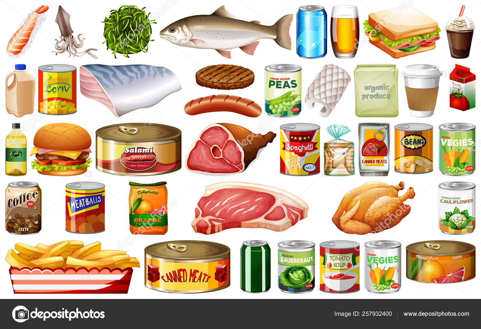 Set of food on white background Stock Vector Image by ©blueringmedia ...