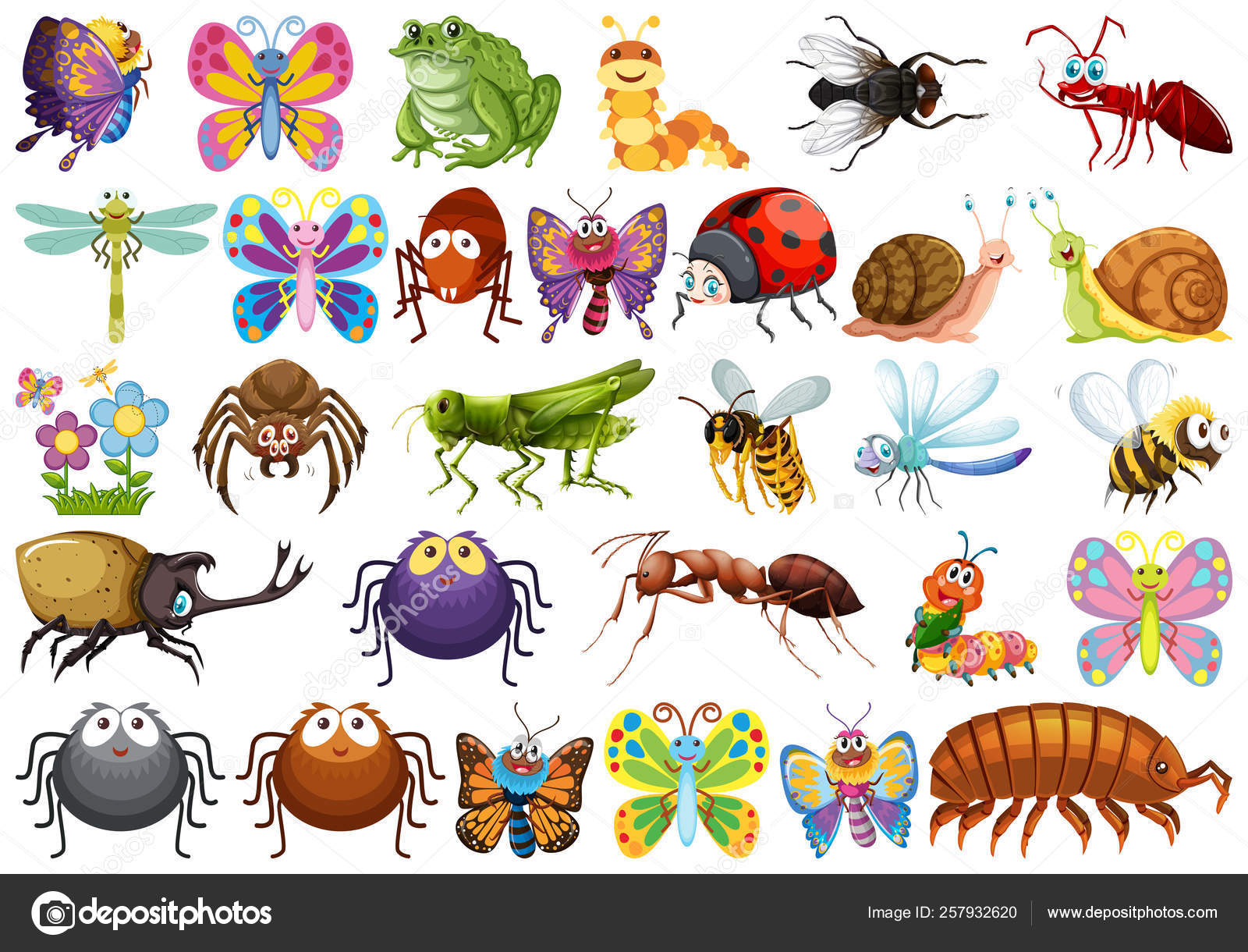 Set of insect character Stock Vector Image by ©blueringmedia #257932620