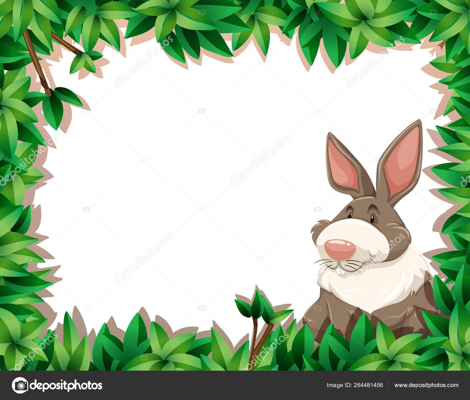 Rabbit on nature border — Stock Vector © blueringmedia #264481456