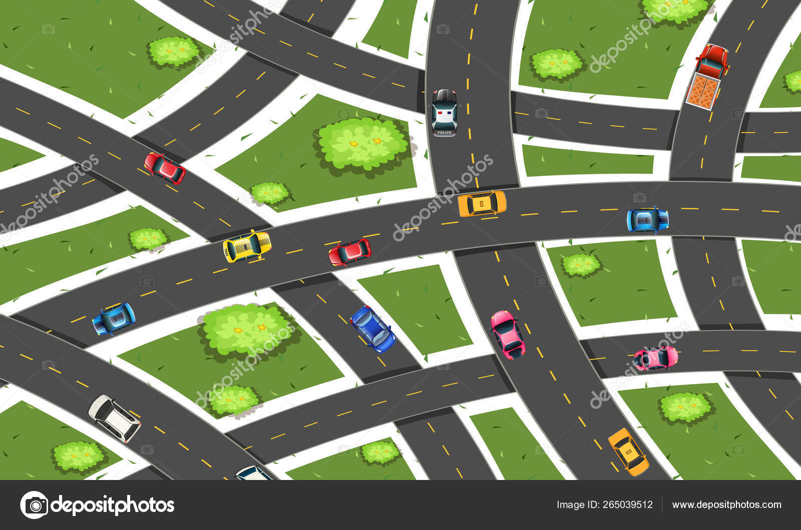 Traffic road aerial view Stock Vector Image by ©blueringmedia #265039512