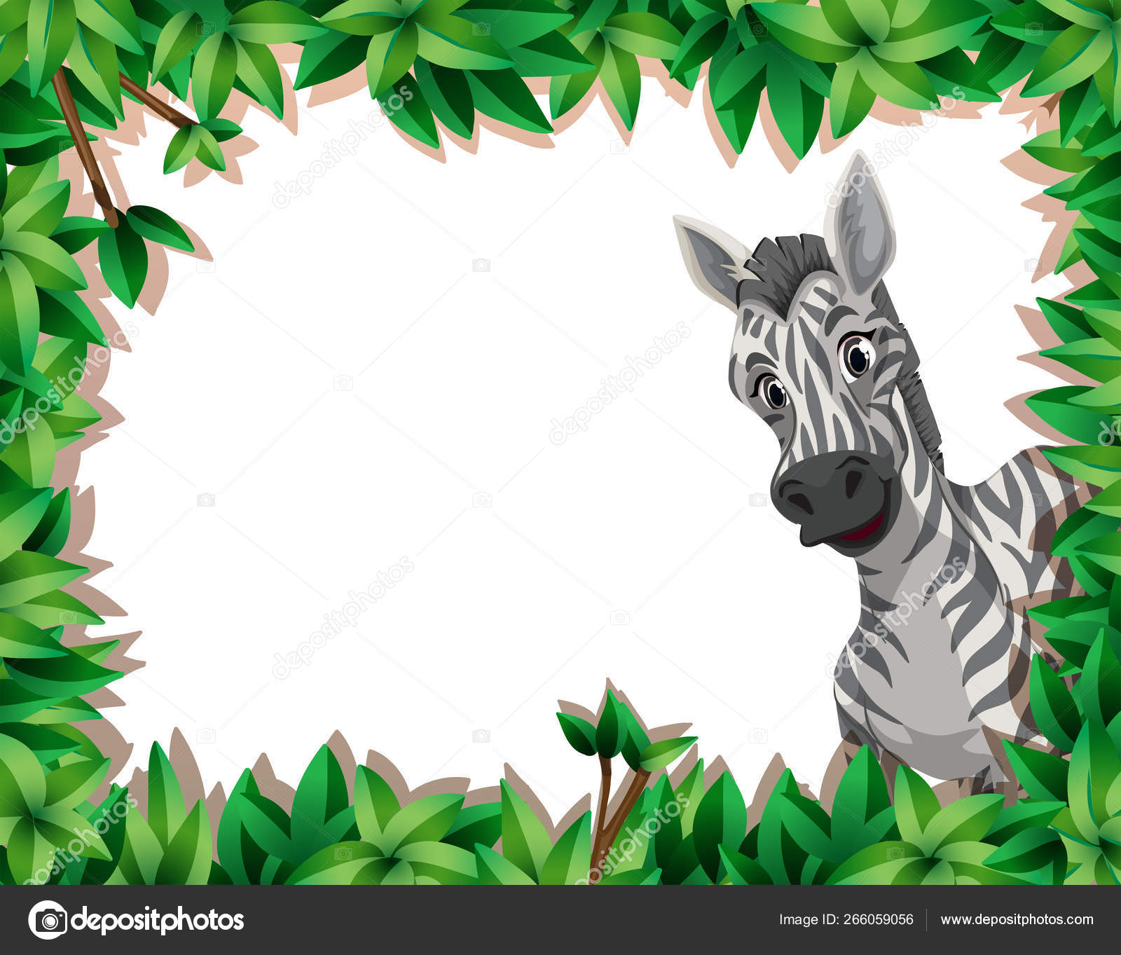 Zebra in nature frame Stock Vector Image by ©blueringmedia #266059056
