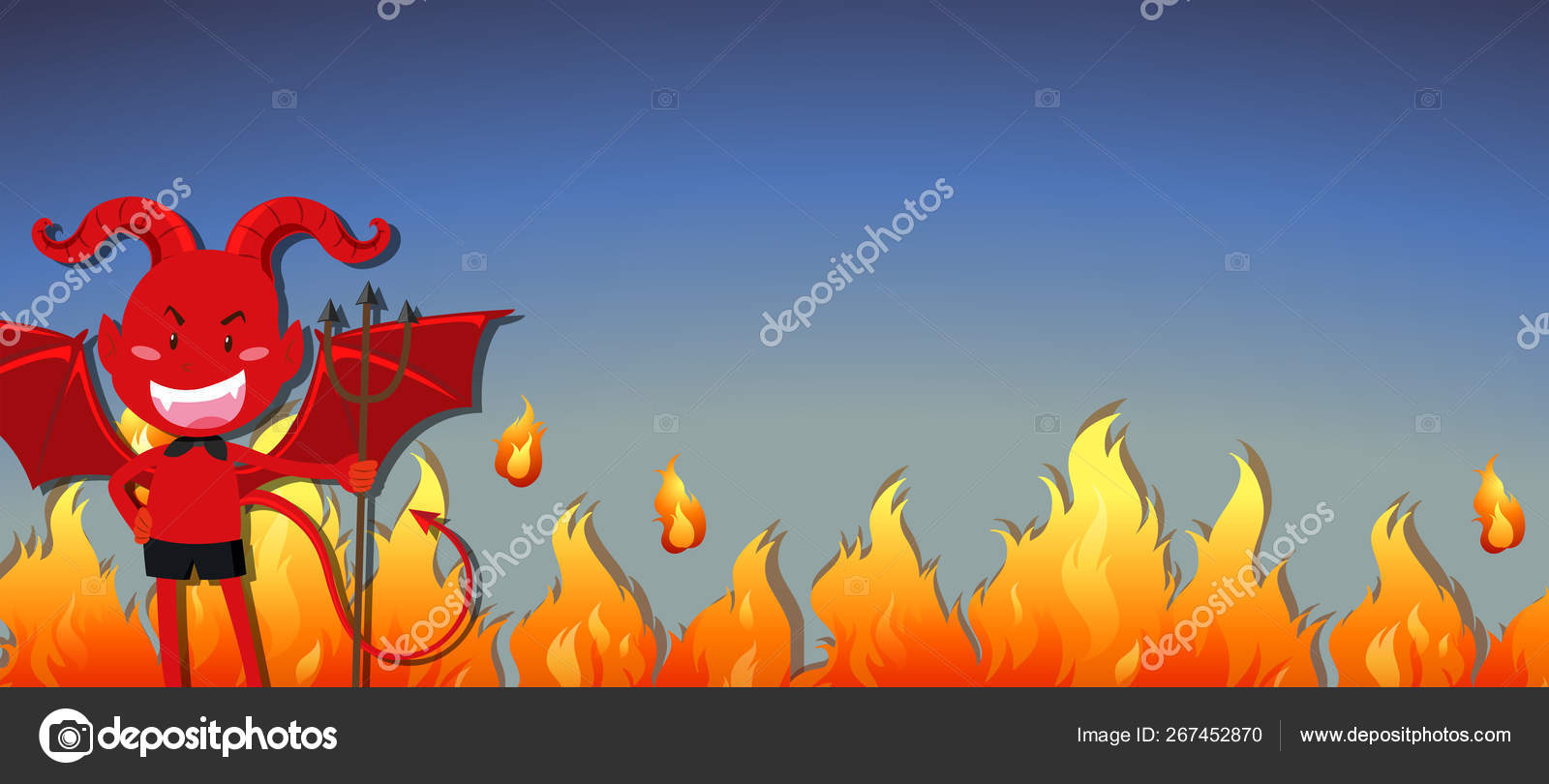 Red devil with fire Stock Vector Image by ©blueringmedia #267452870