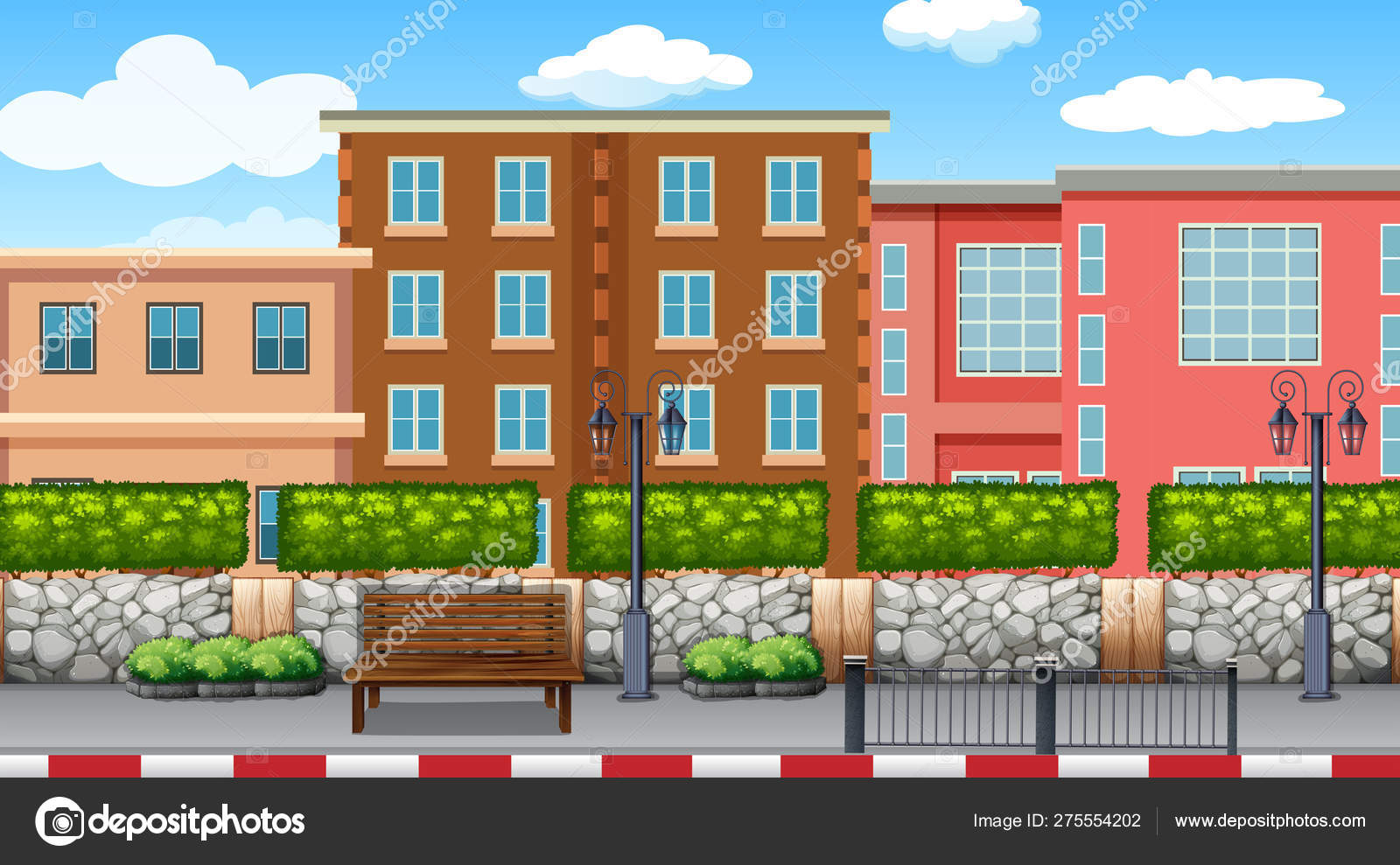 An urban scene background Stock Vector by ©blueringmedia 275554202