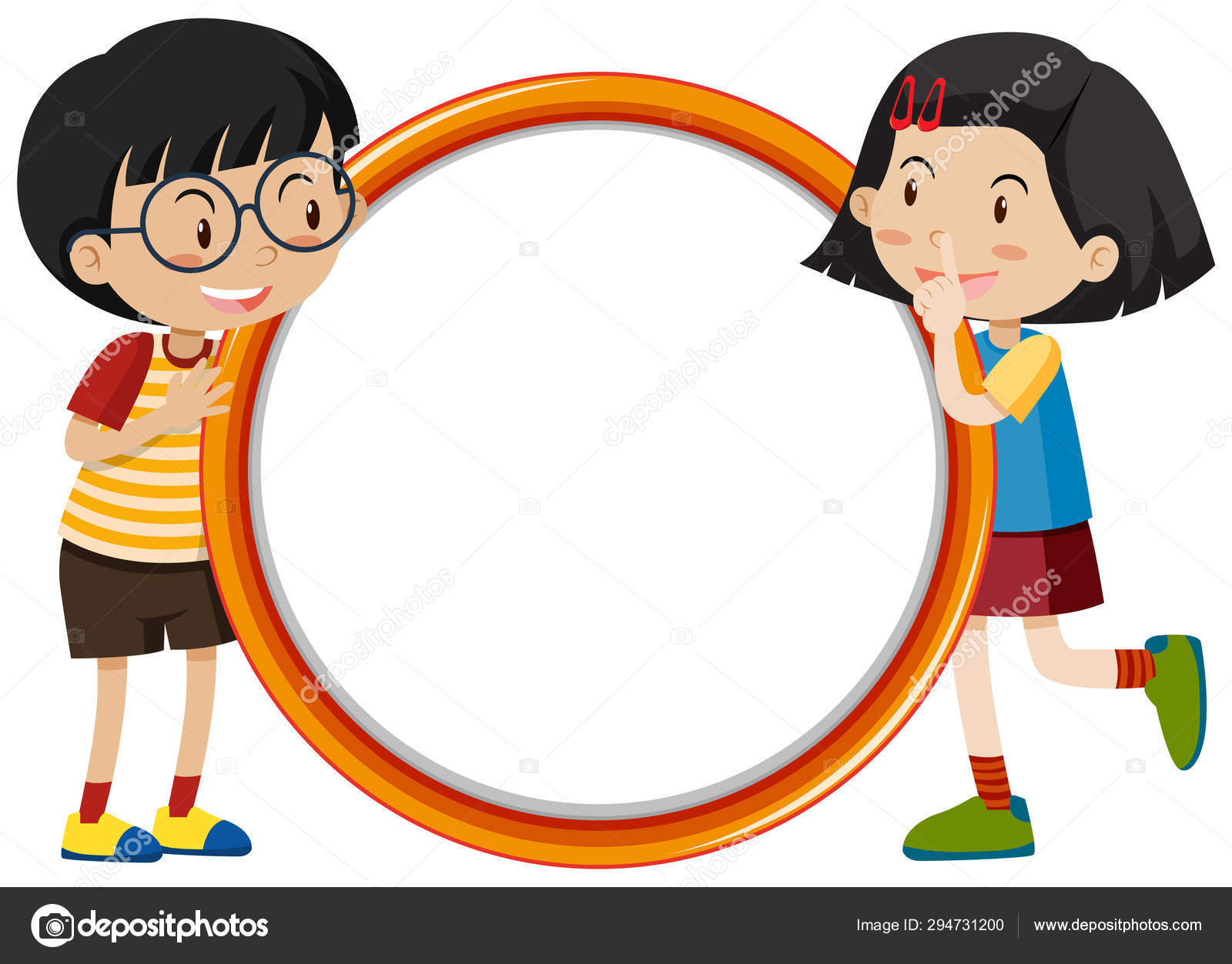 Frame template with happy kids Stock Vector Image by ©blueringmedia ...