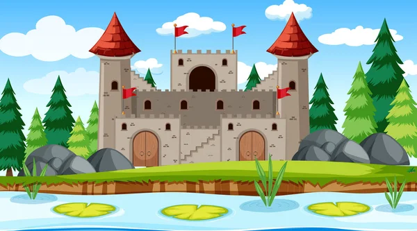 Empty Scene Castle Nature Illustration Stock Vector Image by ...