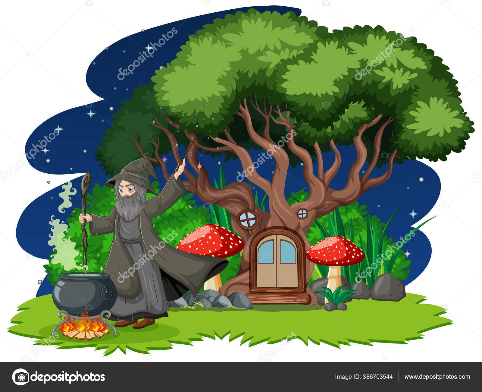 Dark Tree Scenery Clipart