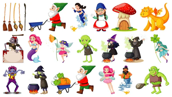 Set Fantasy Cartoon Characters Fantasy Theme Isolated White Background ... Set Fantasy Cartoon Characters Fantasy Theme Isolated White Background ...