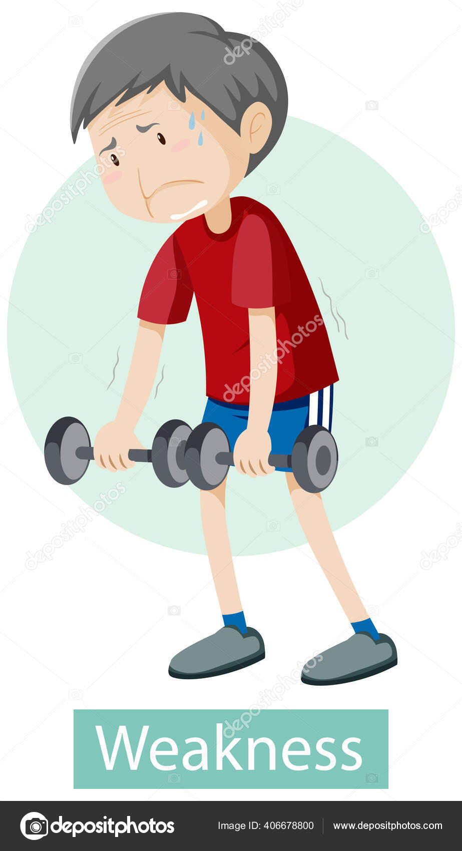 Personaje Dibujos Animados Con Síntomas Debilidad Ilustración vector ...